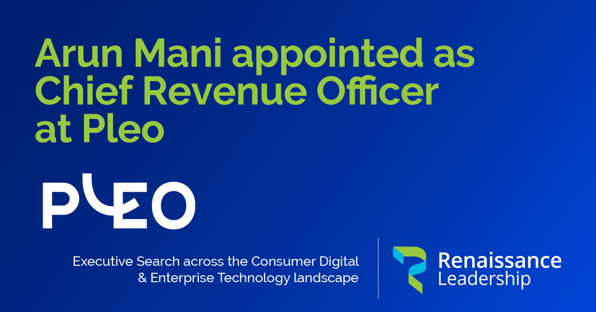 Arun Mani appointed as Chief Revenue Officer at Pleo | Renaissance ...